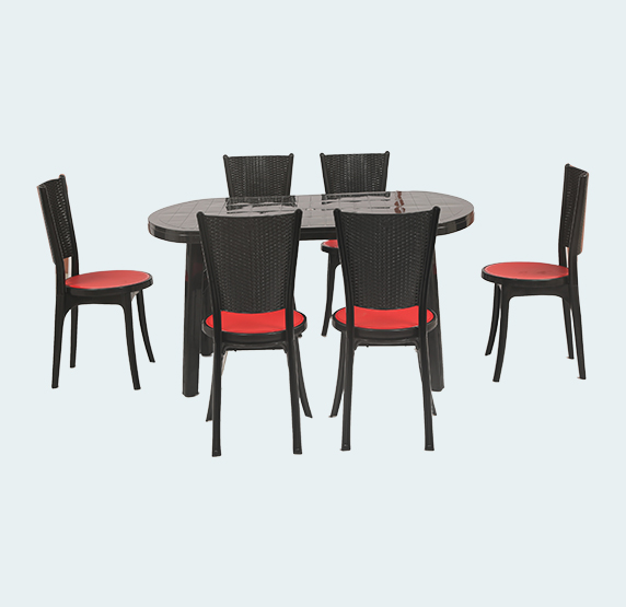 Furniture - Corsa With Iris Plastic Dining Table 6 Seater | Supreme