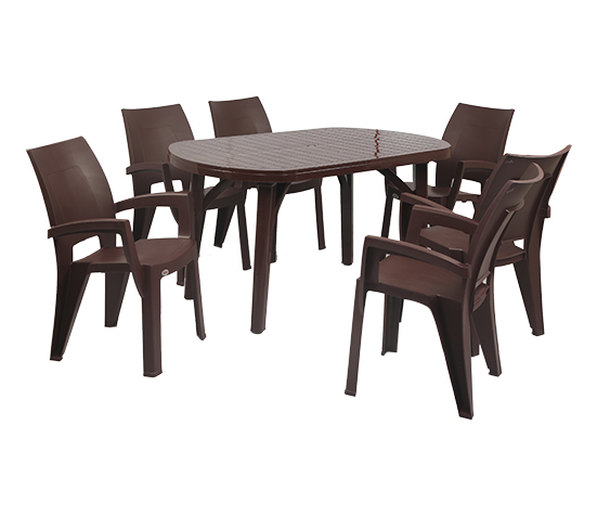 Corsa With Villa 6 Seater Dining Table and Chairs | Supreme