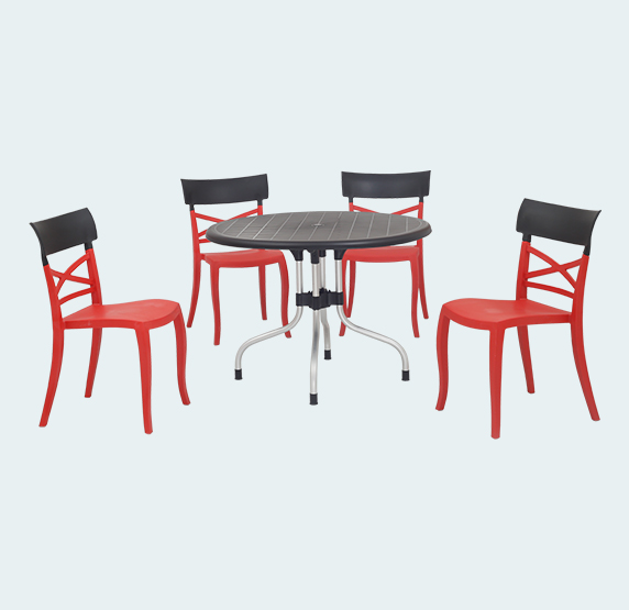 Cherry With Cruz | 4 Seater Dining Table and Chair | Supreme