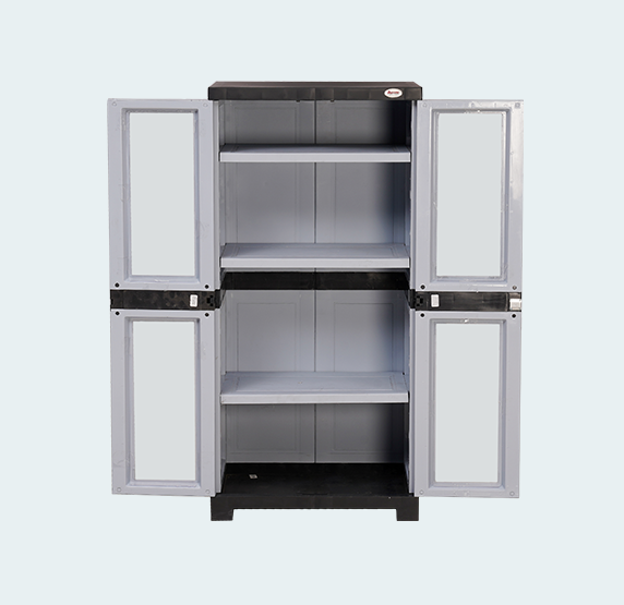 Fusion 2 FG Plastic Cupboard With Glass Panels