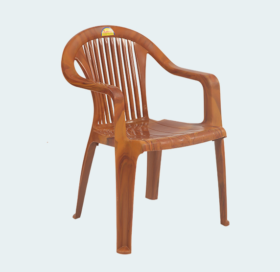 Evergreen Plastic Chairs | Red, Beige, Teakwood Colour