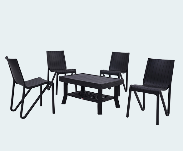 Plastic Table and Chairs | 4 Seater Dining Table and Chair