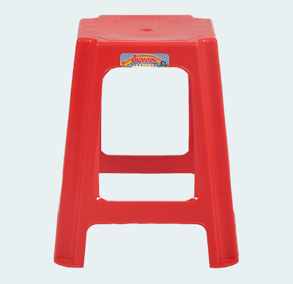Sumo Multipurpose Stool (Beige, Red Colour) | Plastic Stools