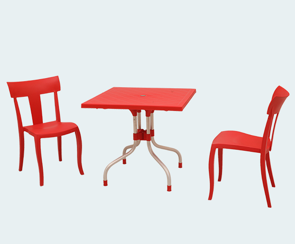 Furniture - Plastic Dining Table with Chair Set of 2 | Supreme Furniture