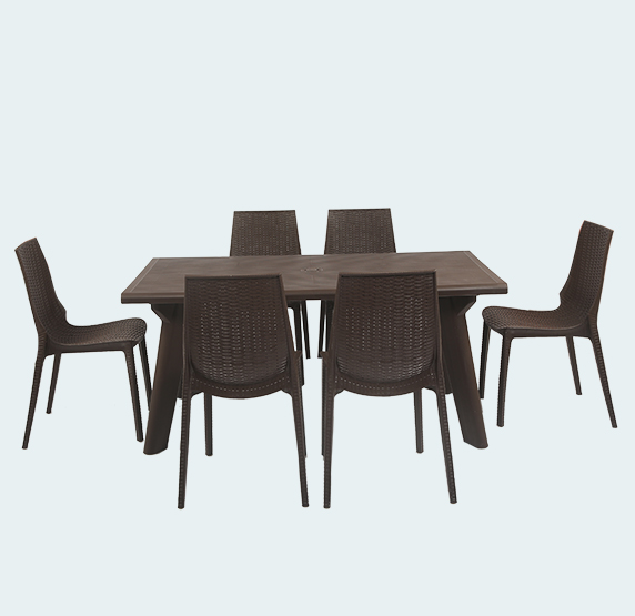 Bison With Lumina 6 Seater Dining Set | Supreme Furniture