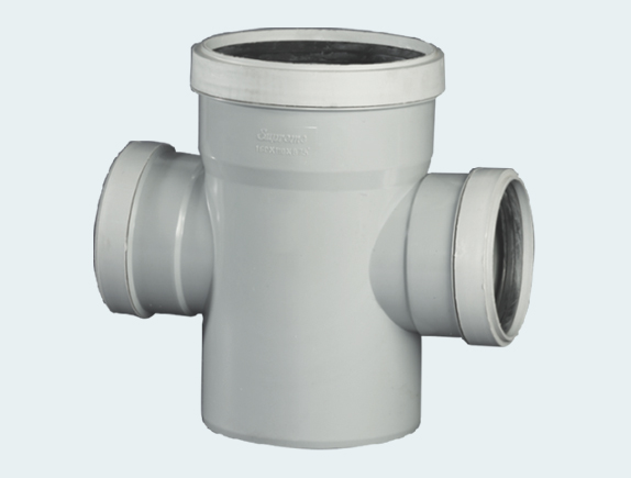 Plastic Piping Systems | Reducing Cross Tee (Click Ring Type Fitting)