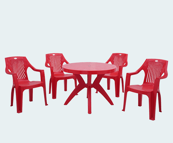 Furniture - Plastic Dining Table with Chair | Set of 4 Chairs and Table ...