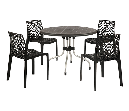 4 Seater Dining Table and Chair | Plastic Table with Chair