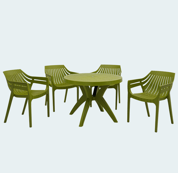 Plastic Dining Table 4 Seater | Plastic Table Chair Set