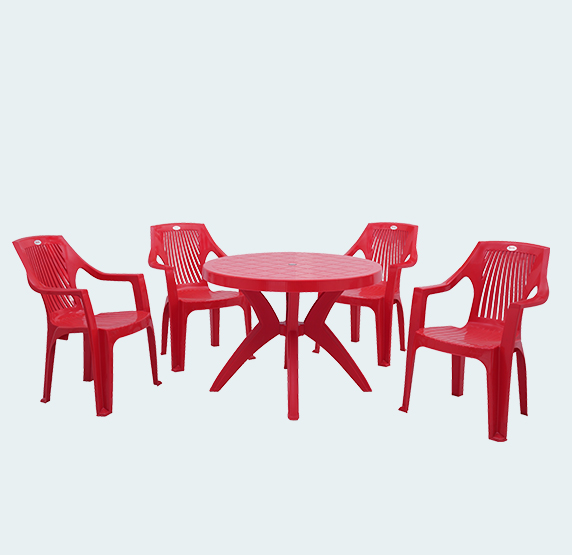 Furniture - Plastic Dining Table with Chair | Set of 4 Chairs and Table ...