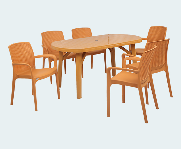 Furniture - Plastic Dining Table 6 Seater | Plastic Dining Table with ...